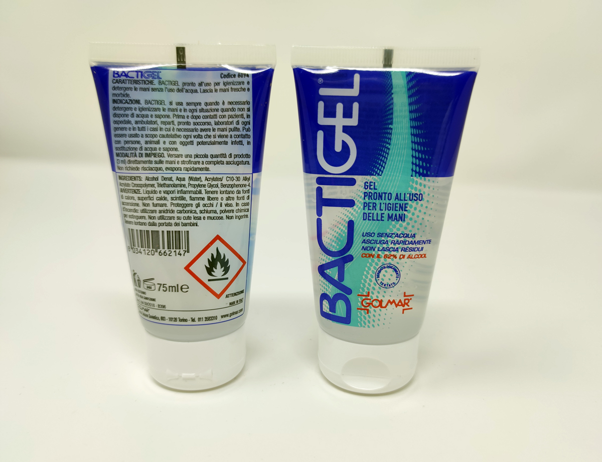 Bactigel Gel antisettico igiene mani 7,5 cl - Golmar - GMA Serigrafia